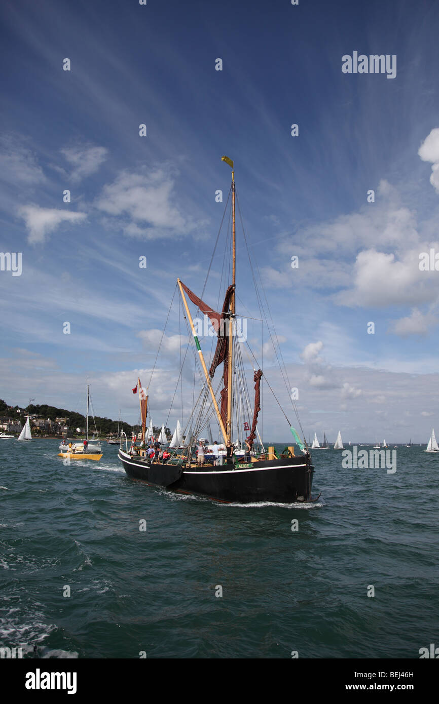 Sailing Barge off Cowes, Cowes week 2009 Stock Photo - Alamy