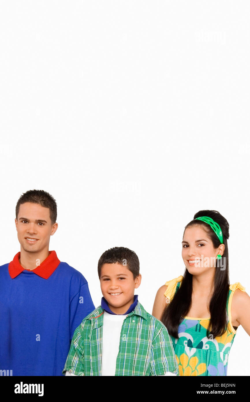 Portrait of three people posing together Stock Photo - Alamy