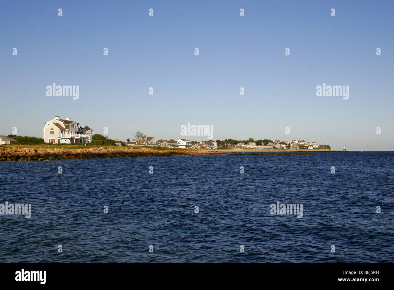 Waterfront homes, Falmouth, Cape Cod, New England, Massachusetts, USA ...