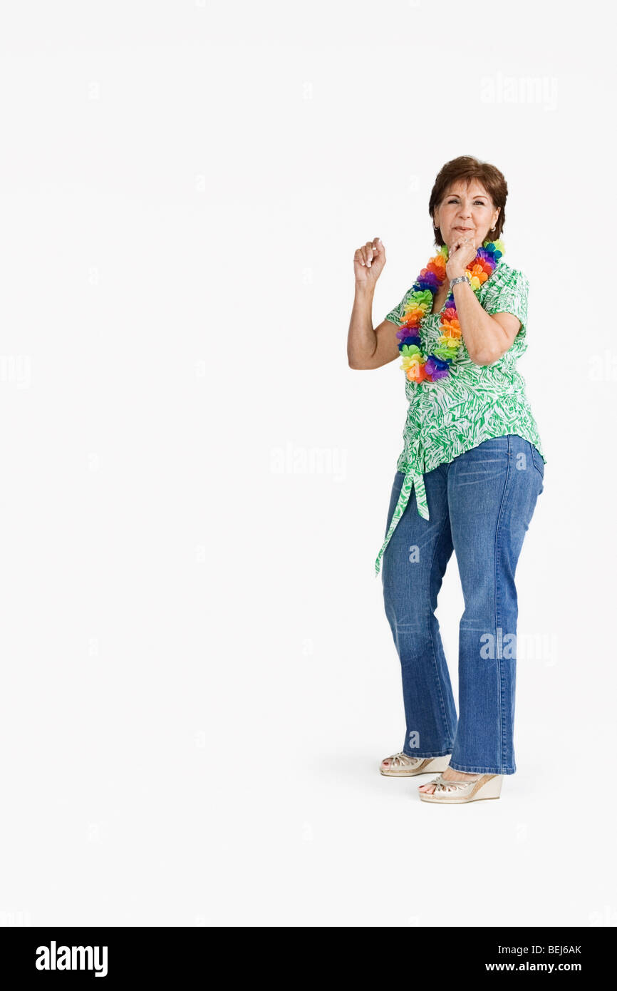 Side profile of a senior woman dancing Stock Photo - Alamy