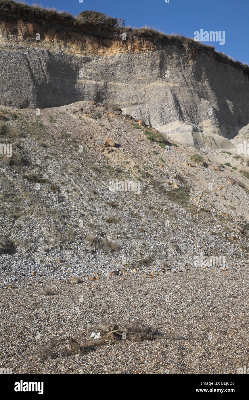 Dunwich beach and cliffs, North Sea coast, Suffolk, East Anglia ...