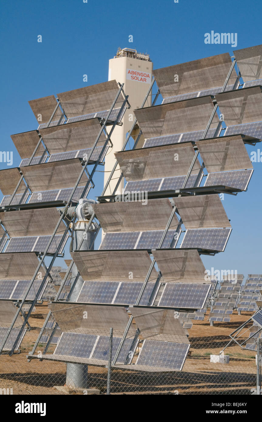 SPAIN. SOLUCAR SOLAR POWER STATION NEAR SEVILLE, USING PIONEERING PS-10 ...