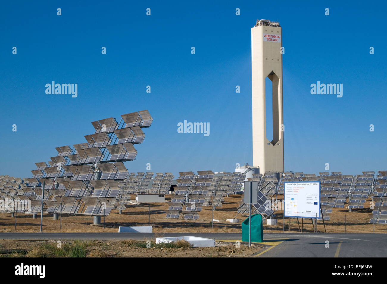 SPAIN. SOLUCAR SOLAR POWER STATION NEAR SEVILLE, USING PIONEERING PS-10 ...