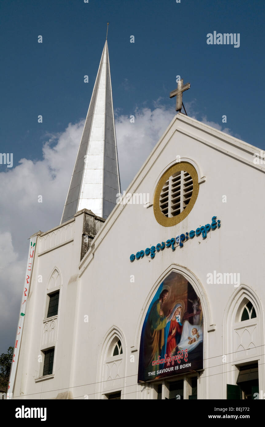MYANMAR (BURMA) A CHURCH IN OLD BRITISH COLONIAL ARCHITECTURE REMNANTS ...