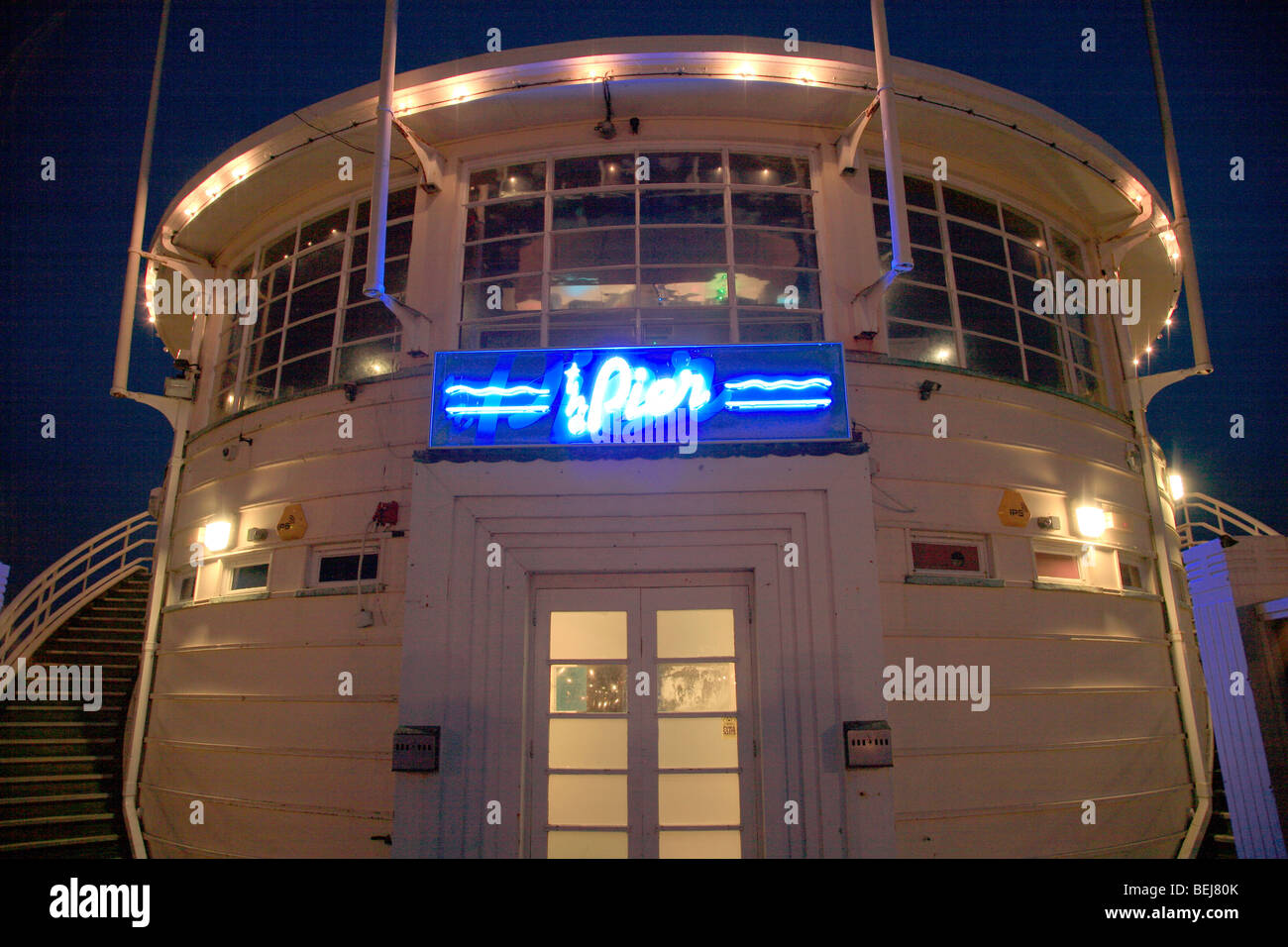 Worthing Victorian Pavilion Pier at Night Sussex County England UK ...