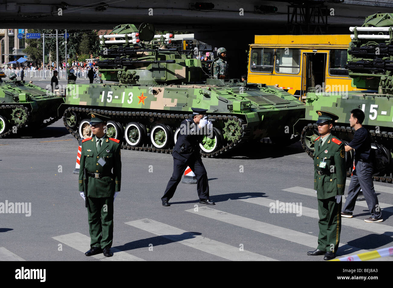 Tracked infantry fighting vehicles leave the parade marking 60th ...
