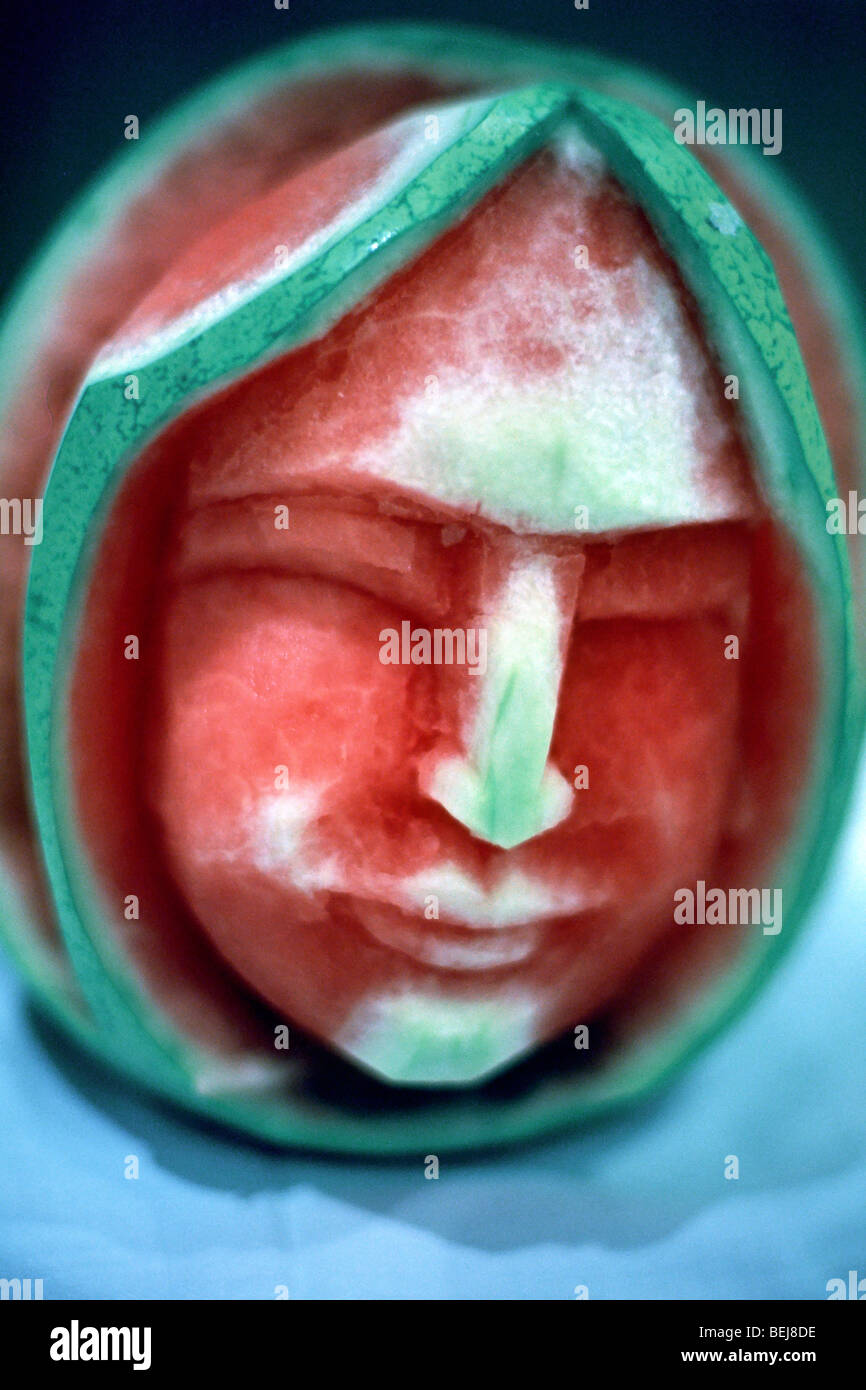 Sculpture made with watermelon Stock Photo - Alamy