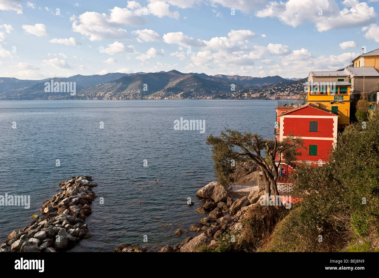 Punta Chiappa village, Camogli, Ligury, Italy Stock Photo - Alamy