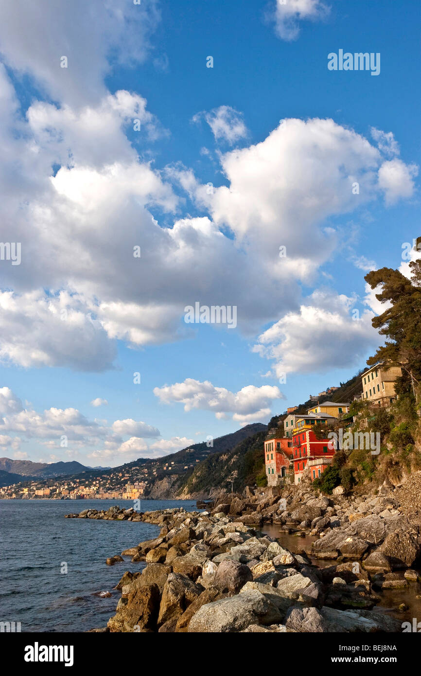 Punta Chiappa village, Camogli, Ligury, Italy Stock Photo - Alamy