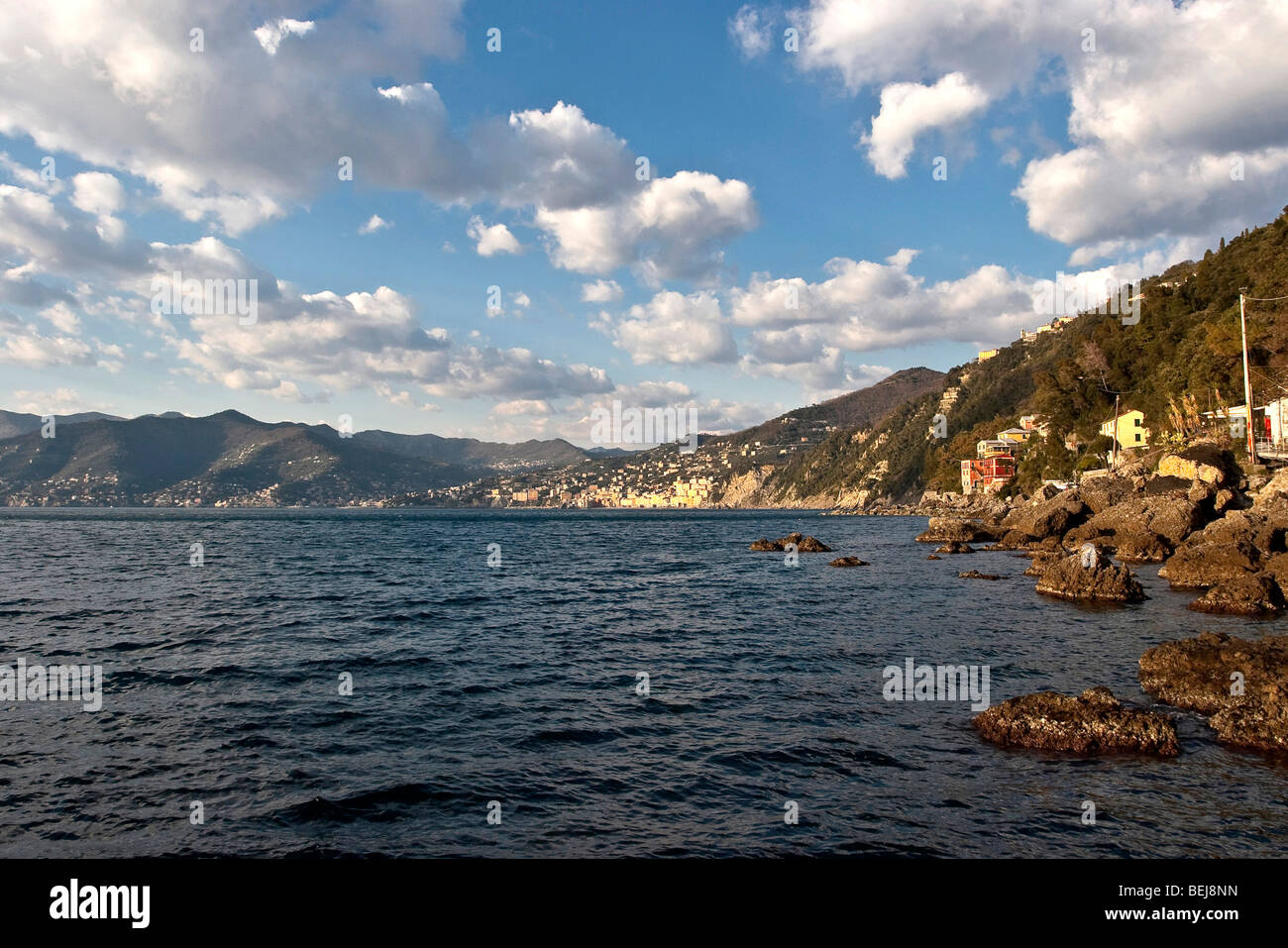 Punta Chiappa village, Camogli, Ligury, Italy Stock Photo - Alamy