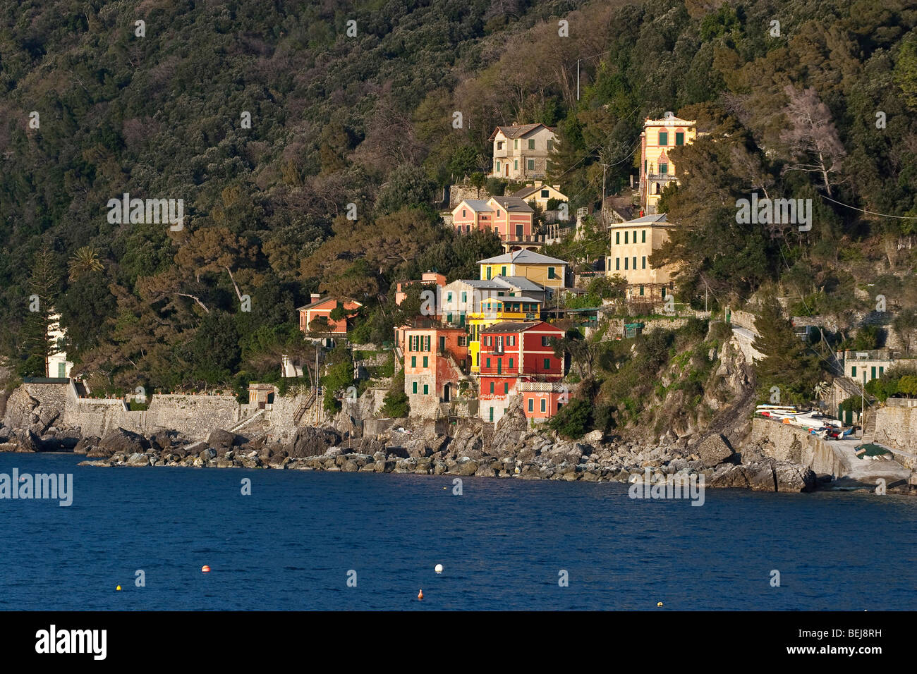 Punta Chiappa village, Camogli, Ligury, Italy Stock Photo - Alamy