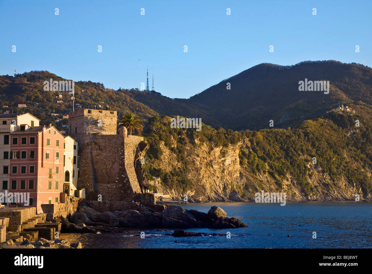 Dragonara's castle, Camogli, Ligury, Italy Stock Photo - Alamy