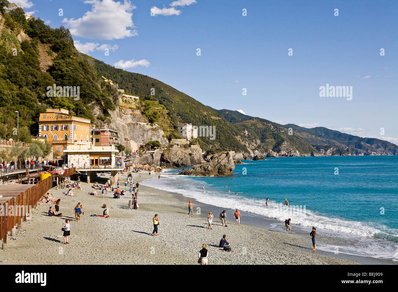 Beach, Monterosso al mare, Cinque Terre, Ligury,Italy Stock Photo - Alamy