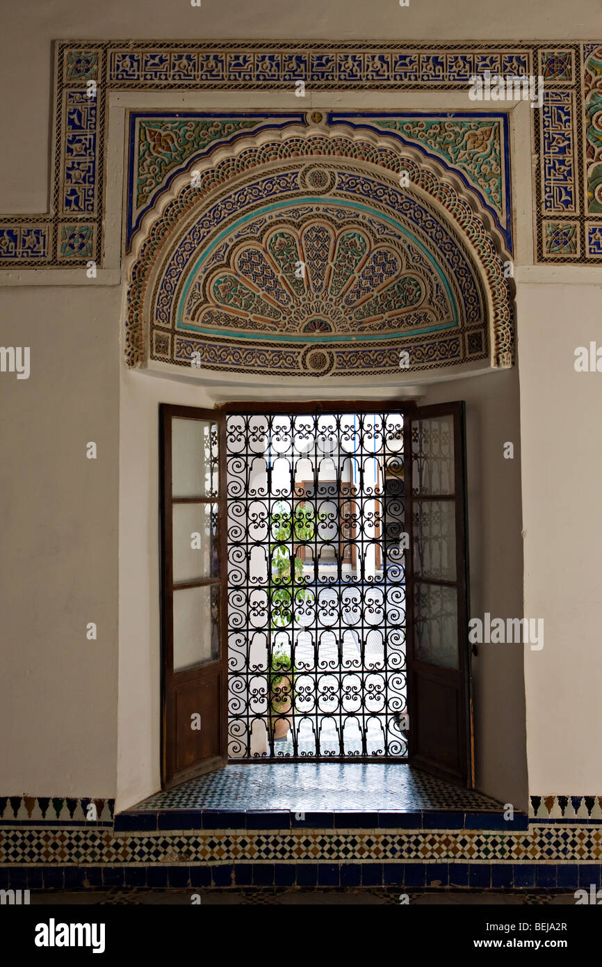 Window in Bahia palace, Marrakech Stock Photo - Alamy