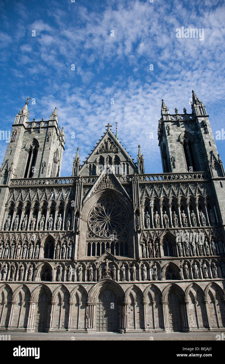 Norway View of Trondheim iconic cathedral Nidaros medieval cathedral ...