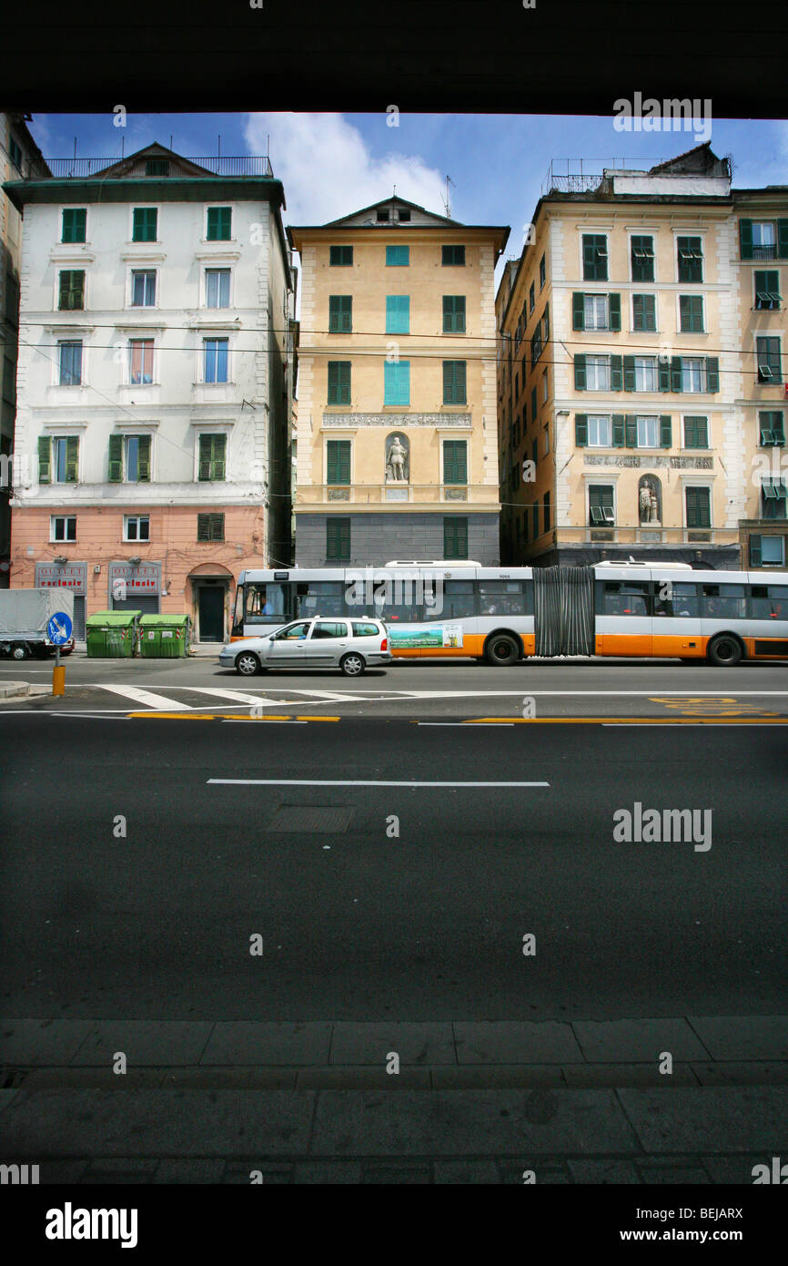 Via Antonio Gramsci street, Old Port, Genoa, Ligury, Italy Stock Photo ...