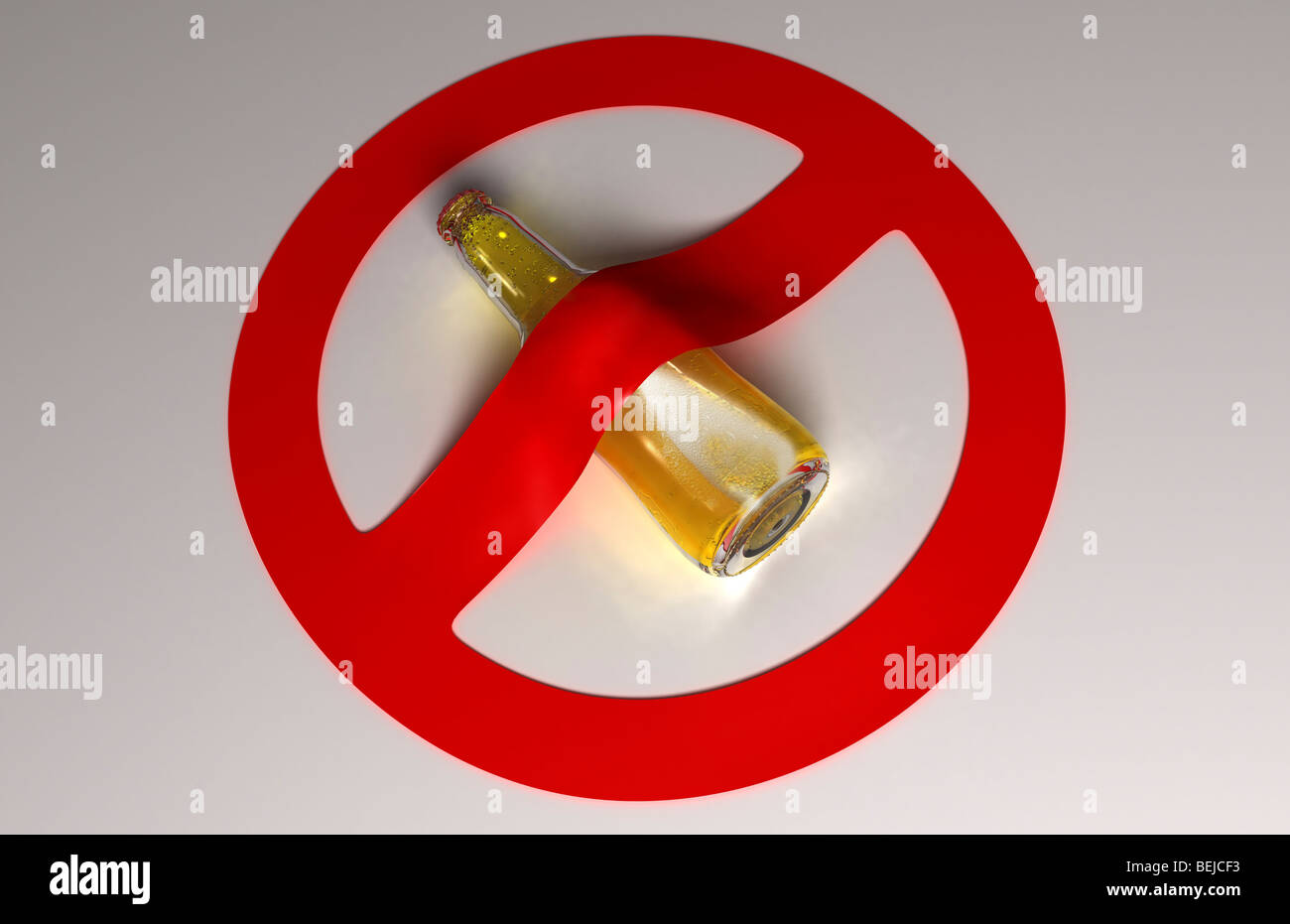 A conceptual illustration of a 'no alcohol sign' Stock Photo - Alamy