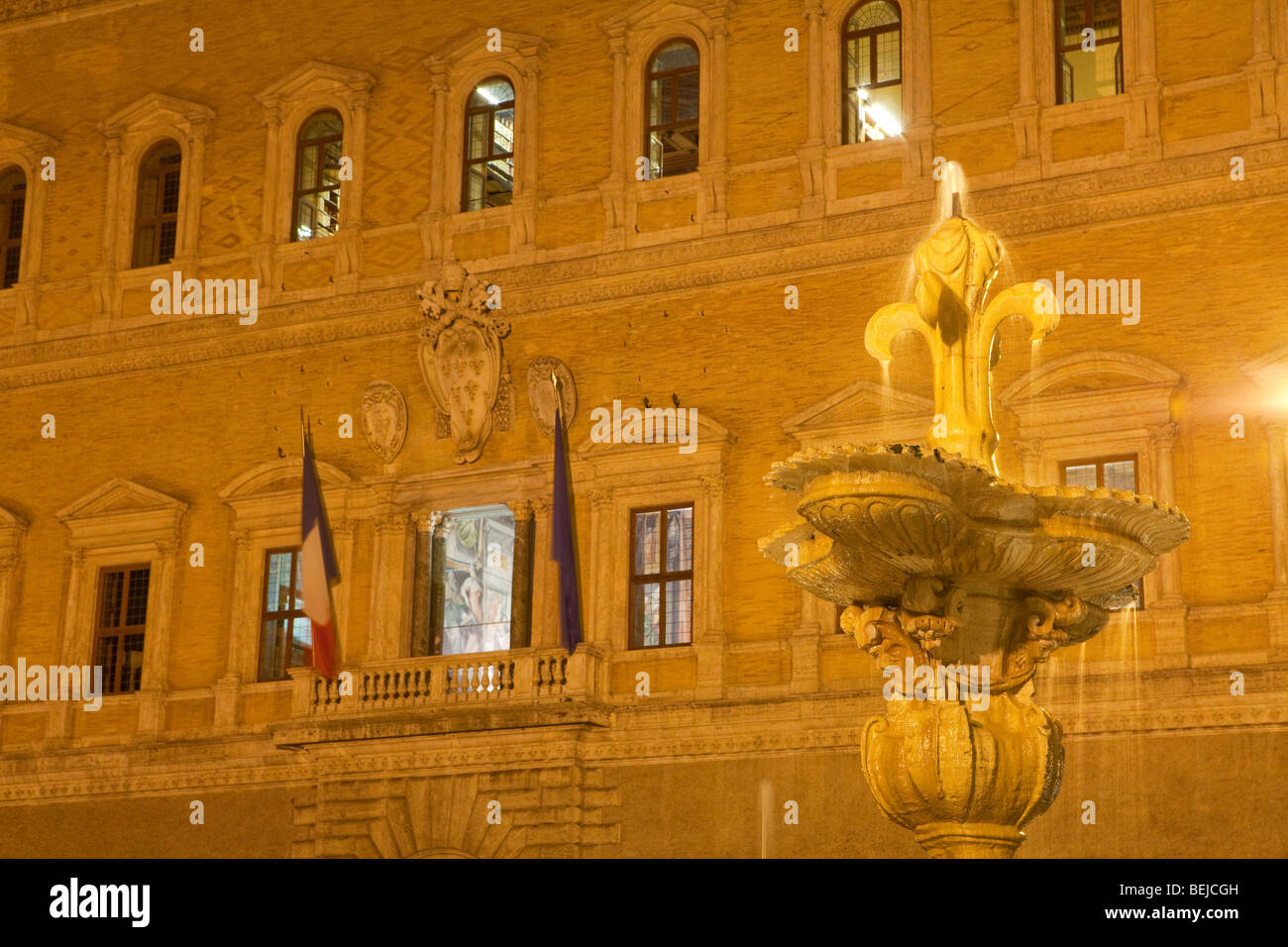 Farnese Palace, French Embassy, Farnese square, Rome, Italy Stock Photo ...