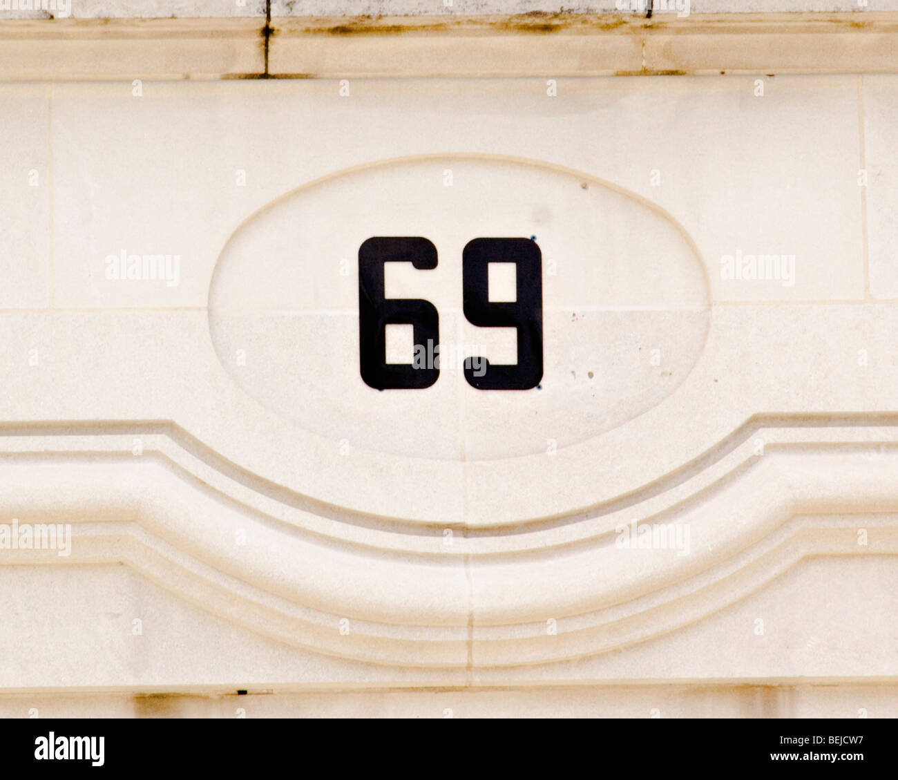 House numbers 69 over the doorway of a home in St. Augustine Fl Stock ...