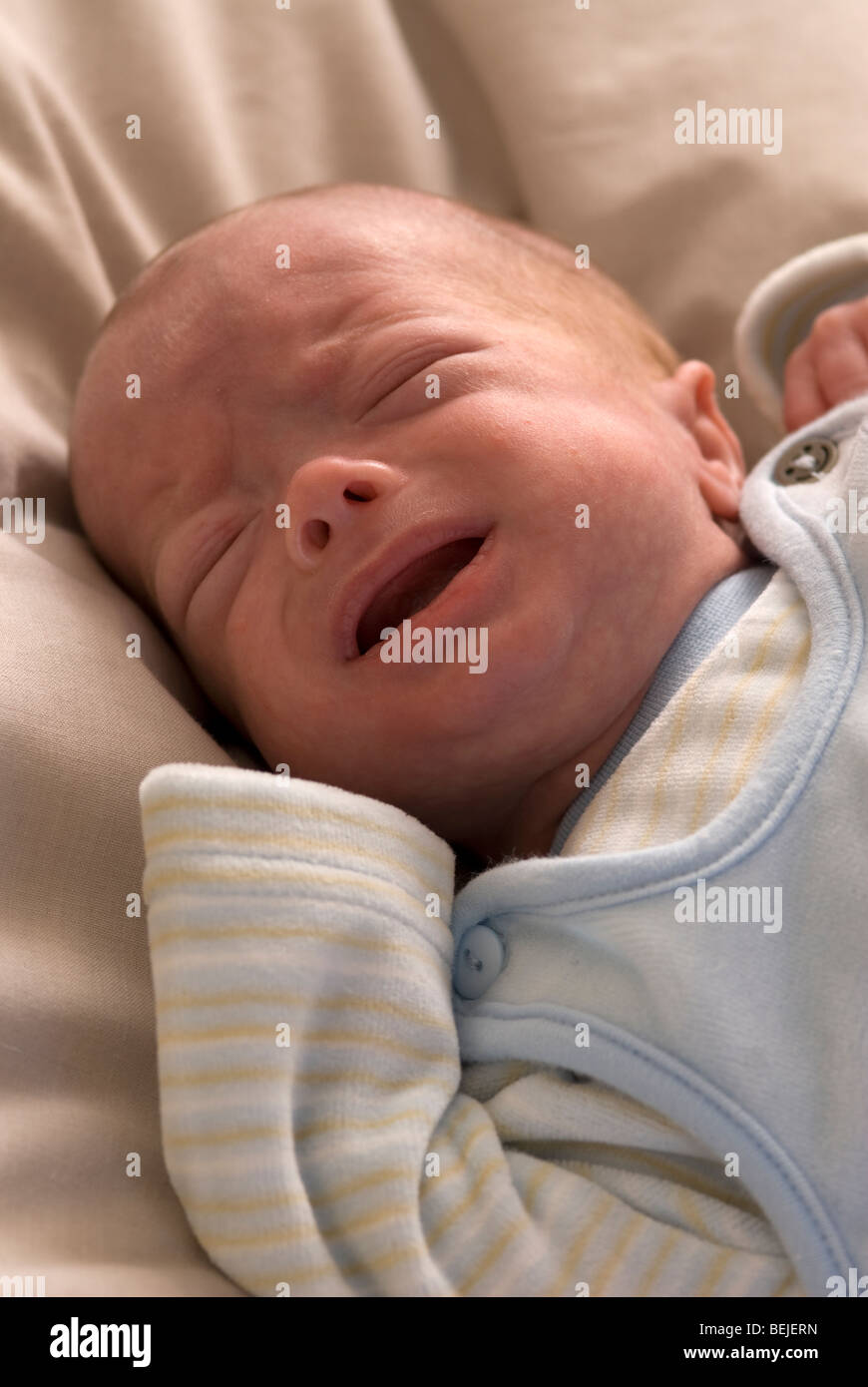 Baby boy crying, 11 weeks old Stock Photo - Alamy