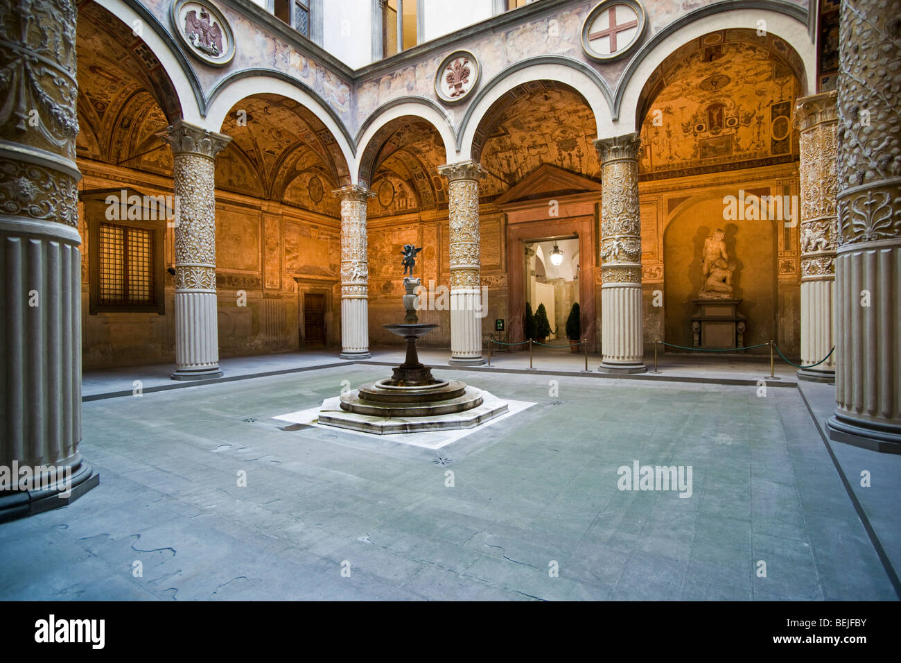 Palazzo Vecchio Courtyard, Florence, Italy Stock Photo - Alamy