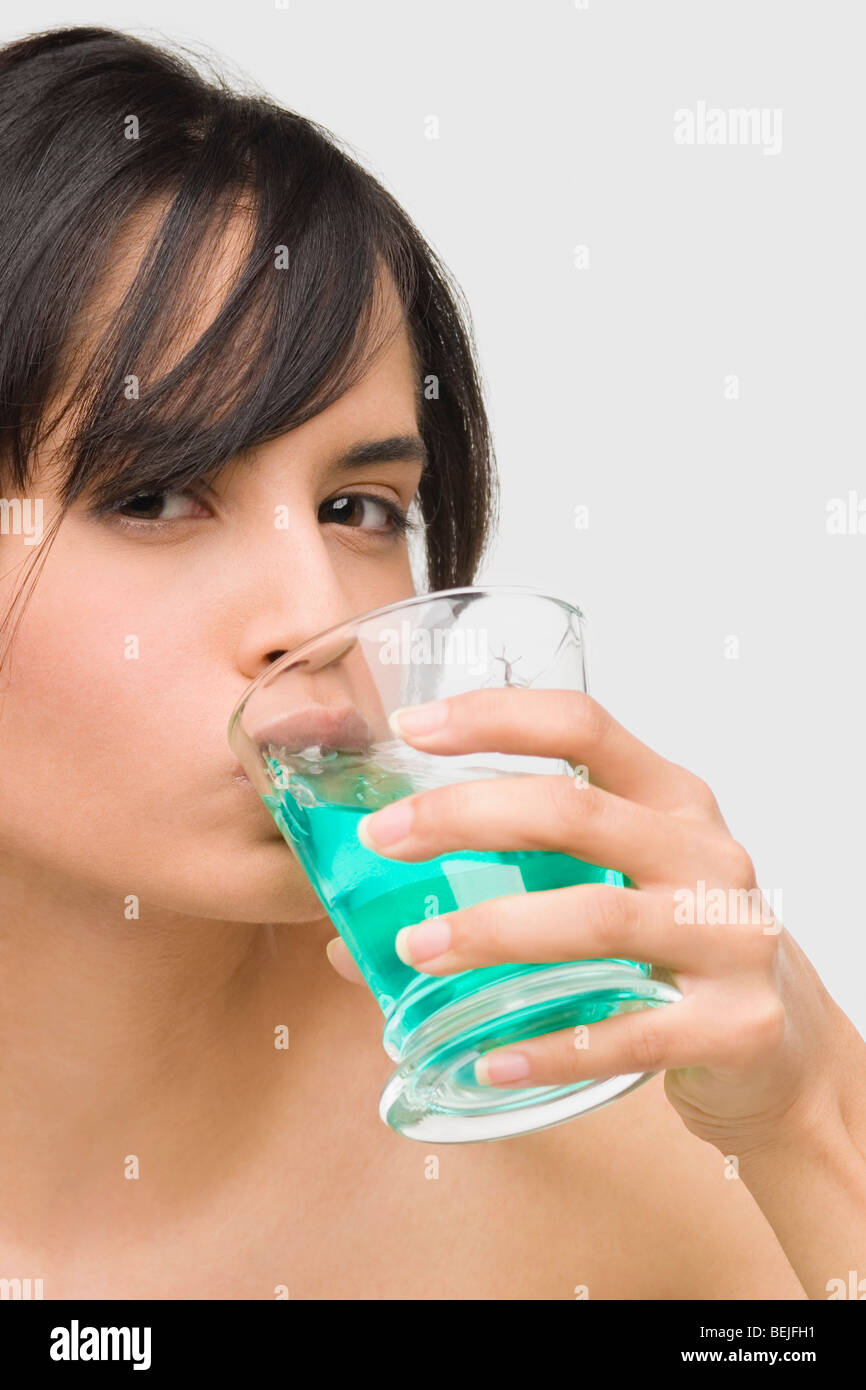 Gargling woman hi-res stock photography and images - Alamy