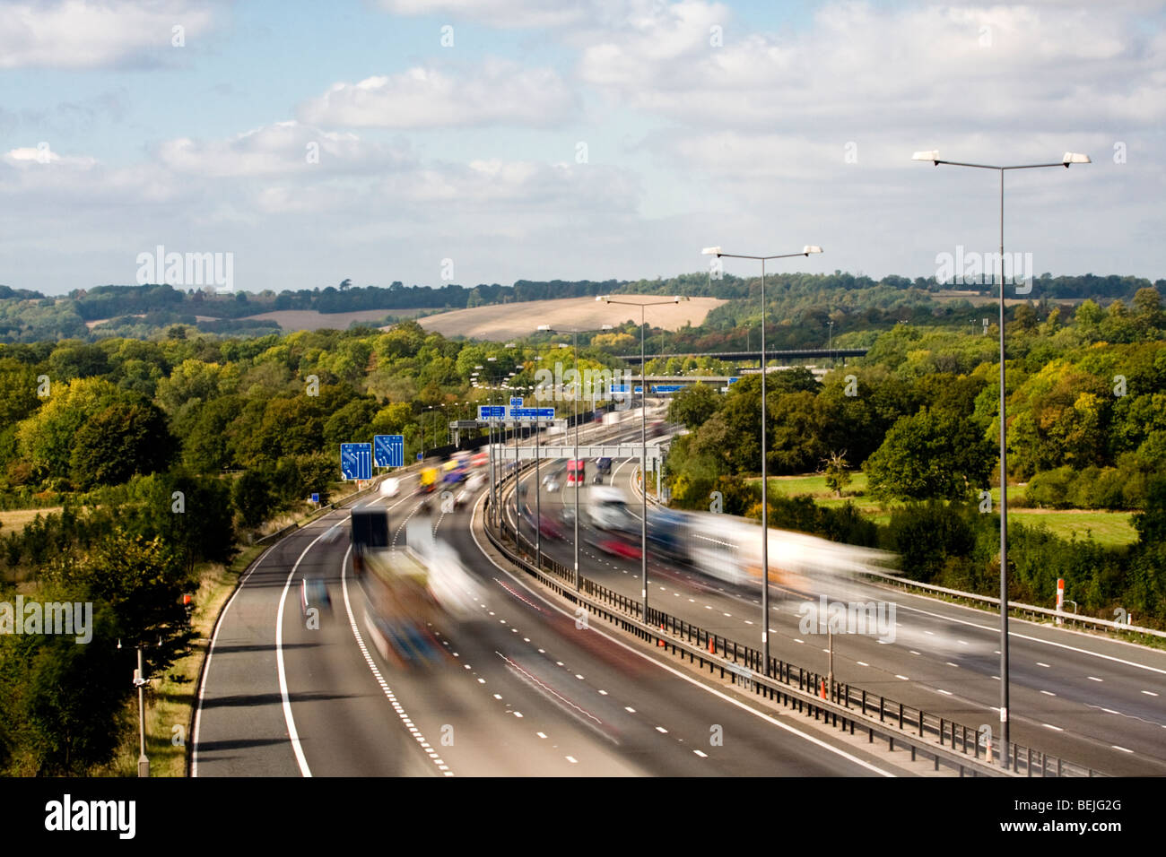 M25 motorway Junction 7 Surrey England Stock Photo - Alamy