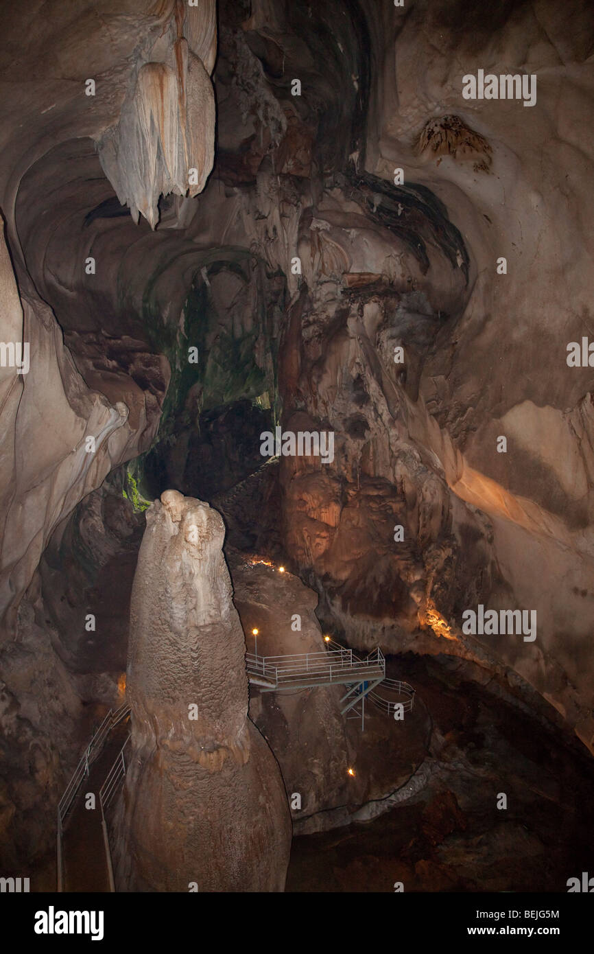 Gua Tempurung cave interior large stalagmite Stock Photo - Alamy
