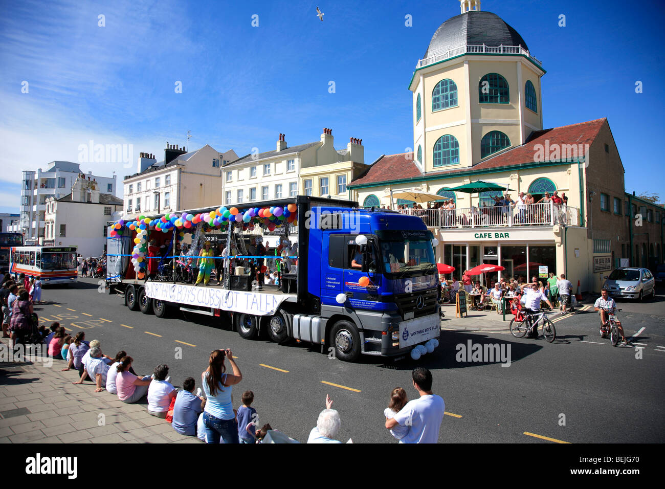 People Enjoying Worthing Street Carnival Sussex County England UK Stock ...