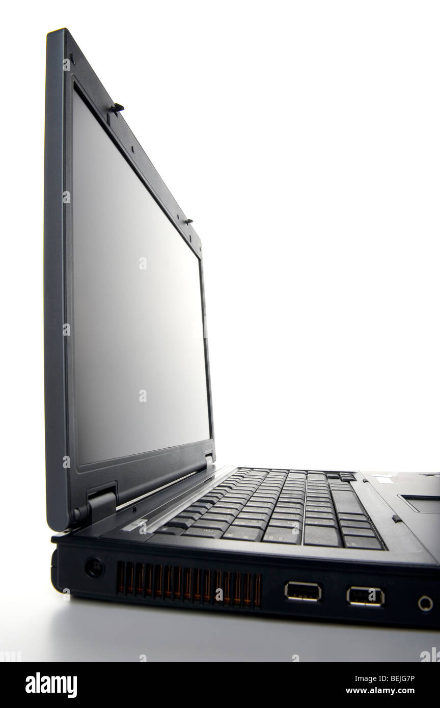 object on white - laptop isolated on white background Stock Photo - Alamy