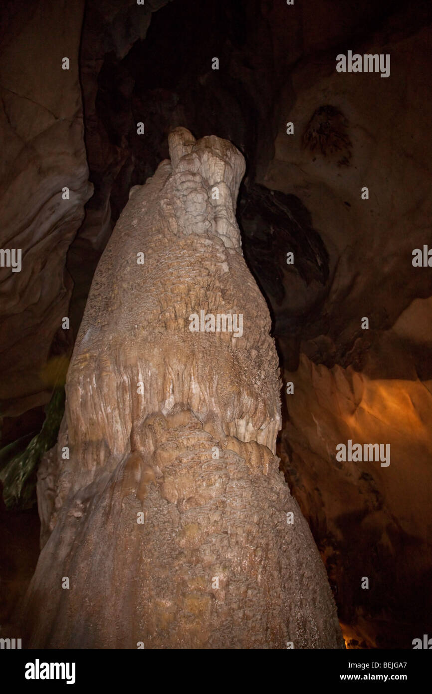 Gua Tempurung cave interior large stalagmite Stock Photo - Alamy