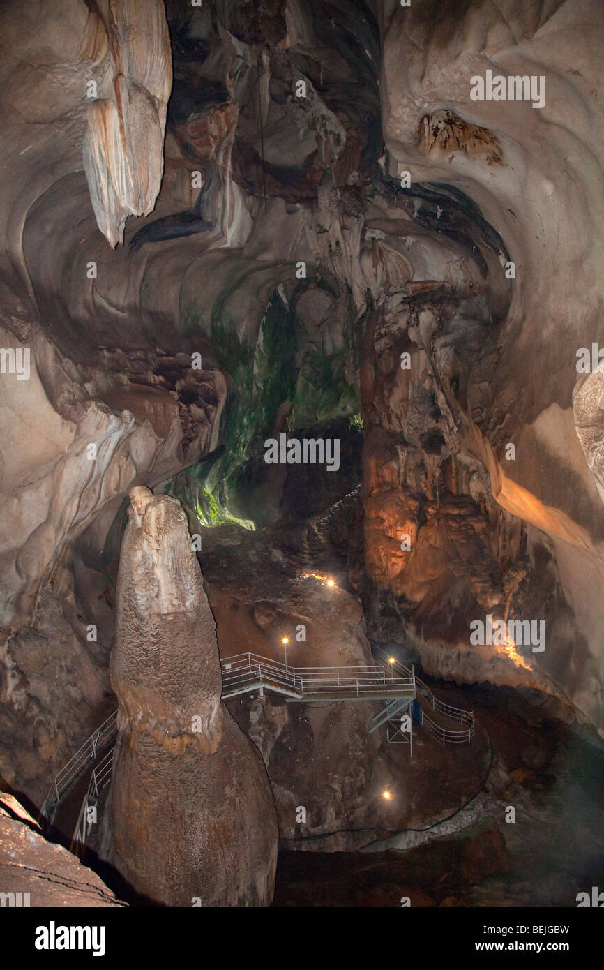 Gua Tempurung cave interior large stalagmite Stock Photo - Alamy