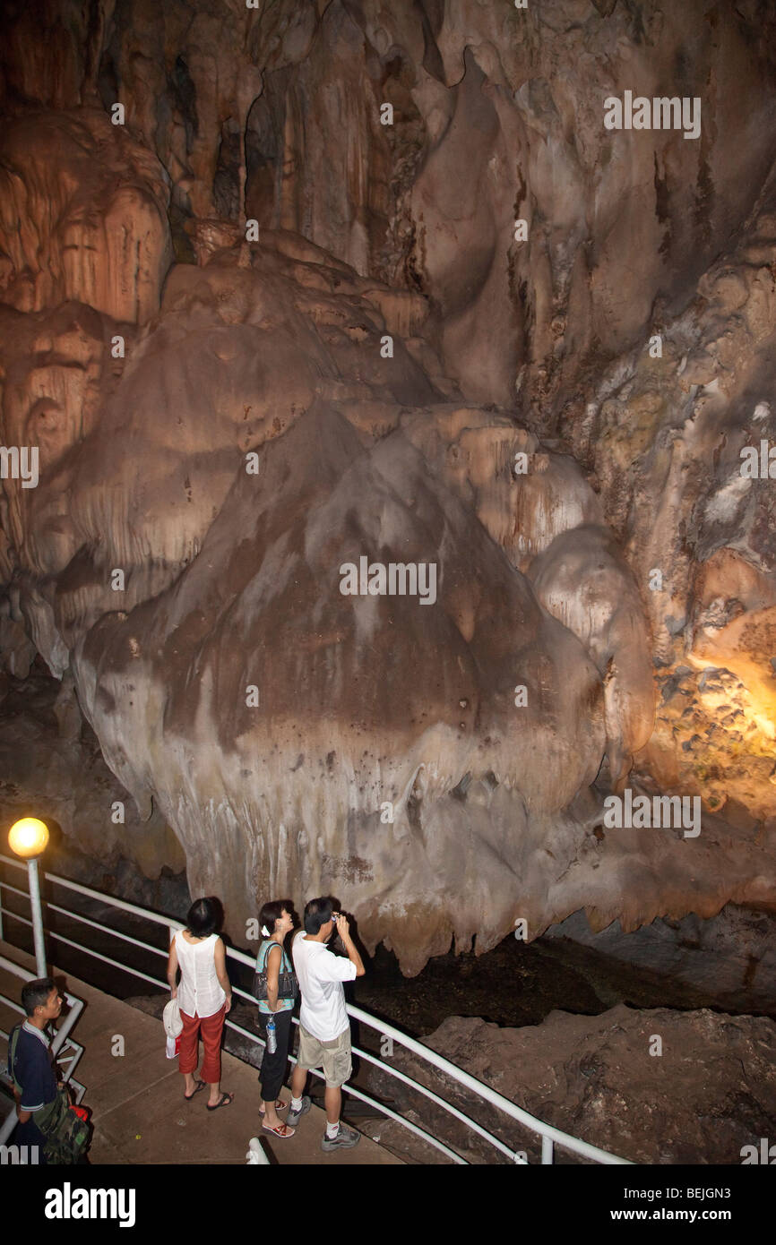 Gua Tempurung cave interior showing tourists admiring the rock ...