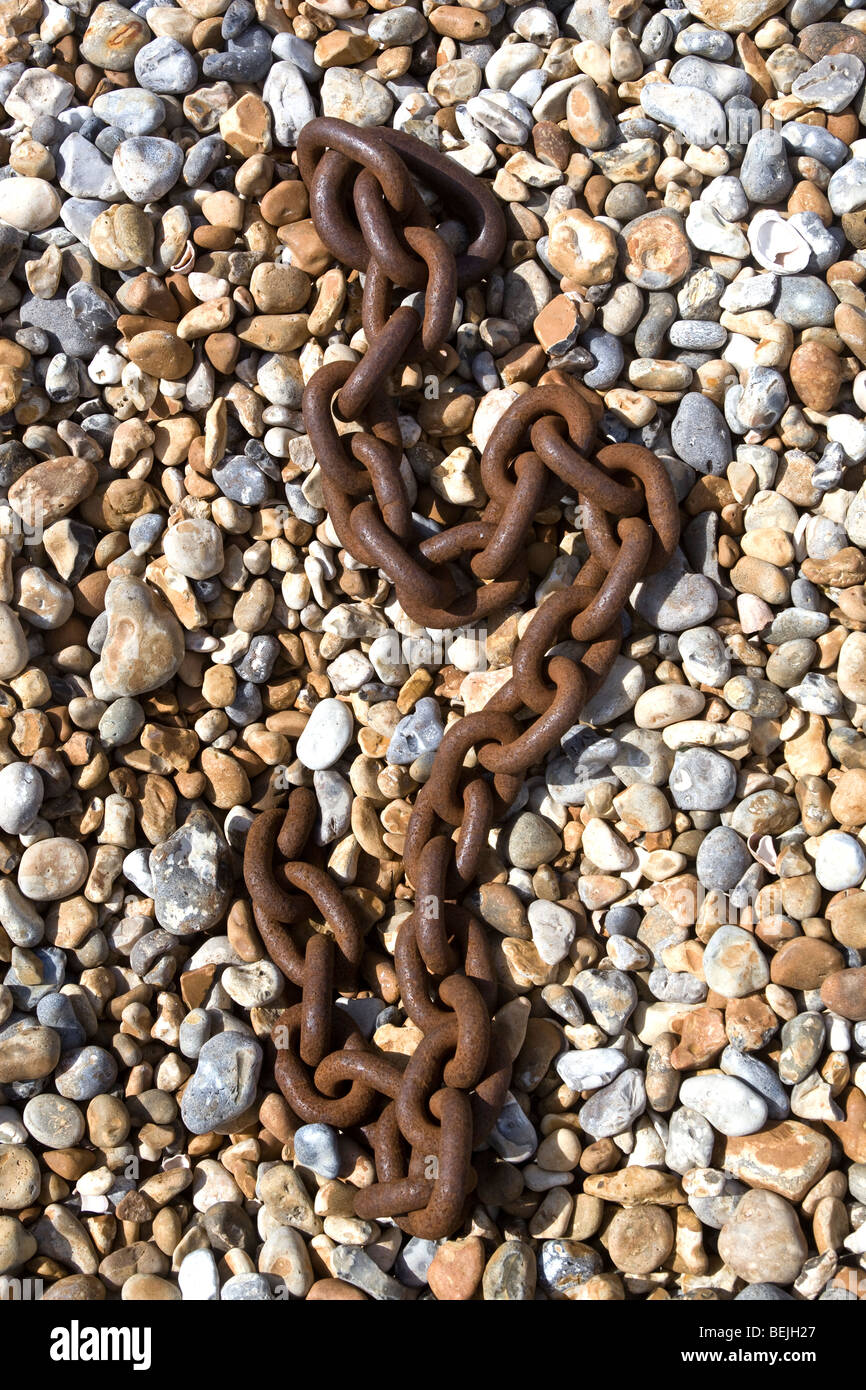 rusty chain on beach Stock Photo - Alamy