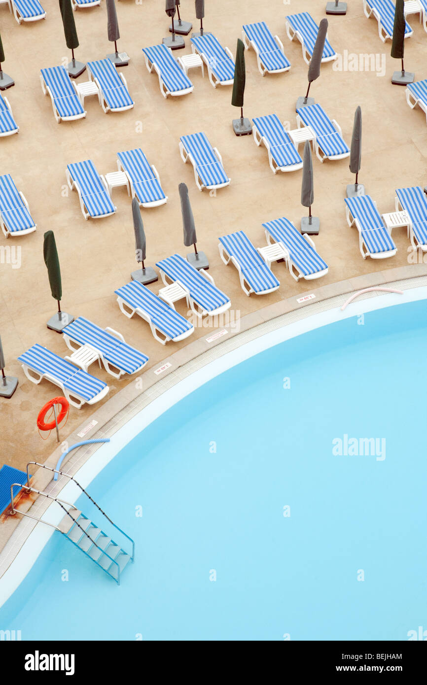 Empty hotel sunbeds hi-res stock photography and images - Alamy