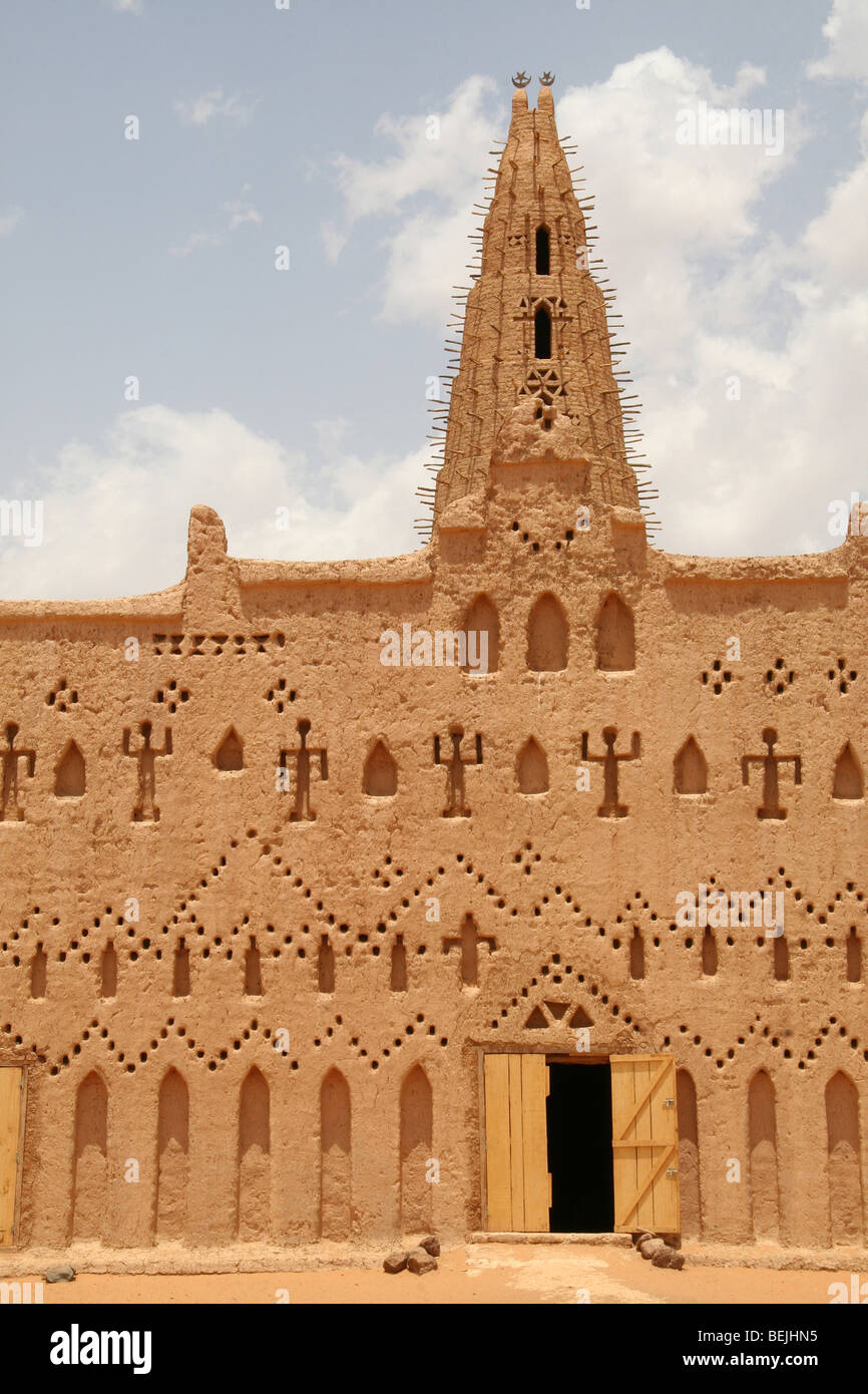 The main of seven sand mosques in the town of Bani, Northern Burkina ...