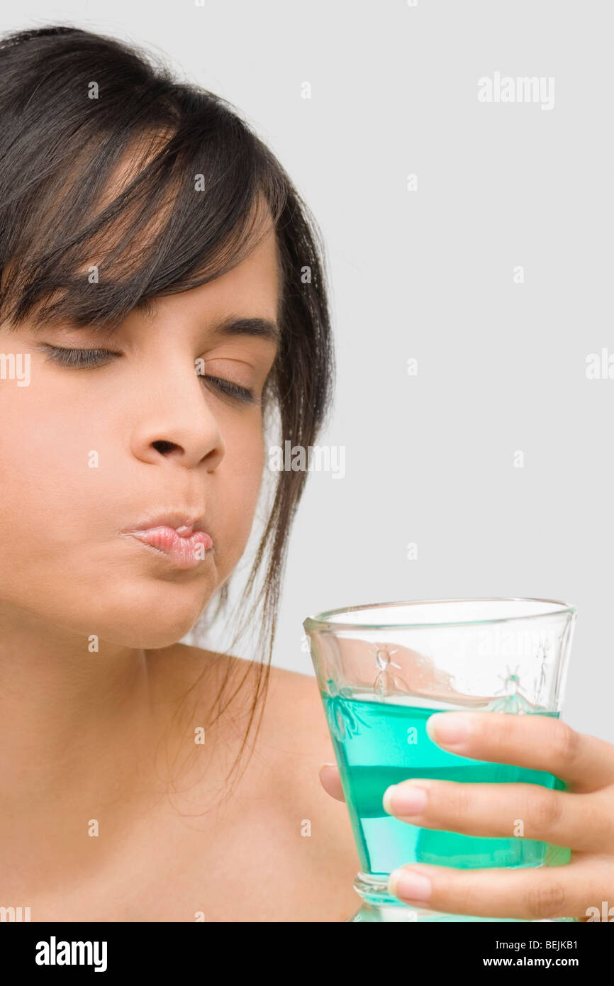 Gargling woman hi-res stock photography and images - Alamy