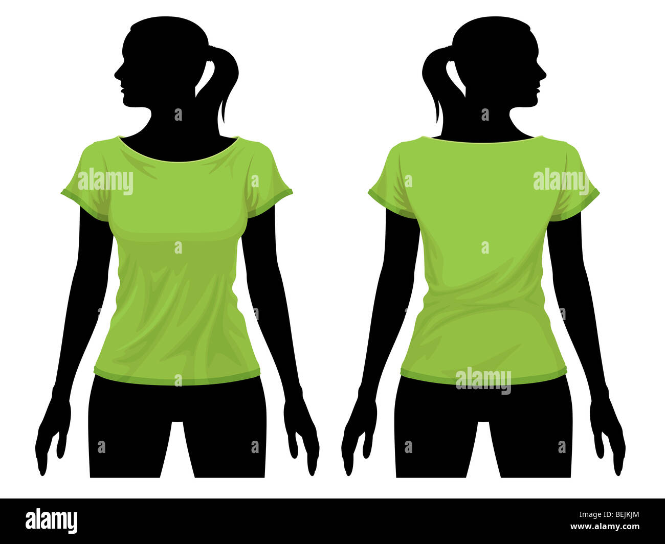 Women’s t-shirt template with human body silhouette Stock Photo - Alamy