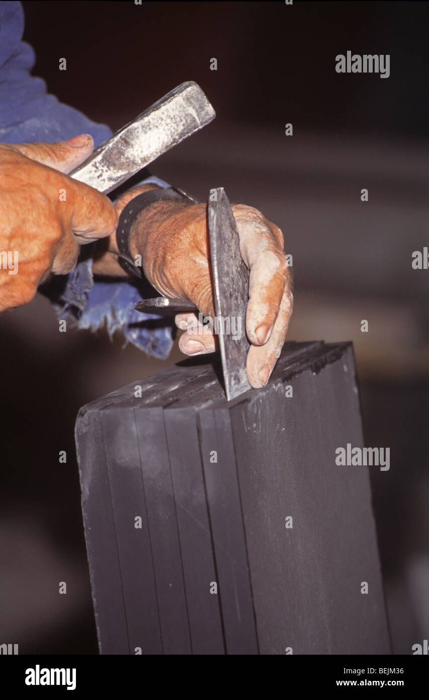 Workshop for the artistic working of slate, Fontanabuona Valley, Ligury ...