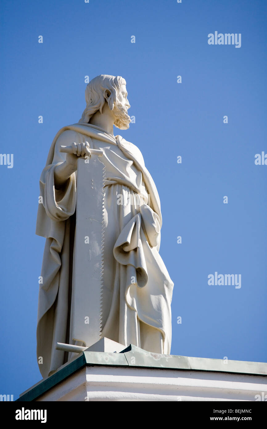 Statue of apostle Simon Zelotes in Tuomiokirkko Cathedral Helsinki ...