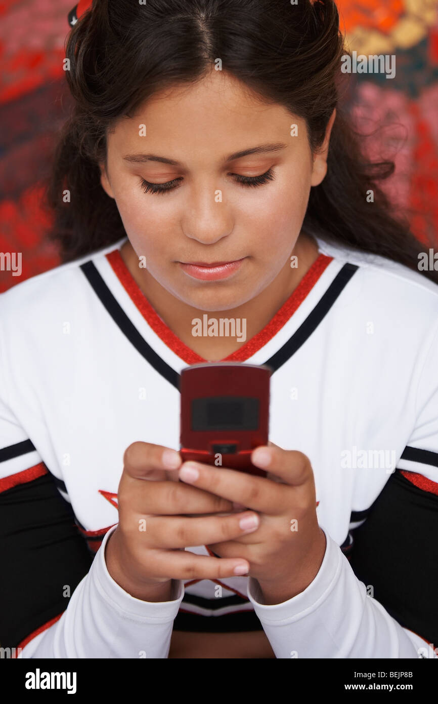 Close-up of a girl text messaging Stock Photo - Alamy
