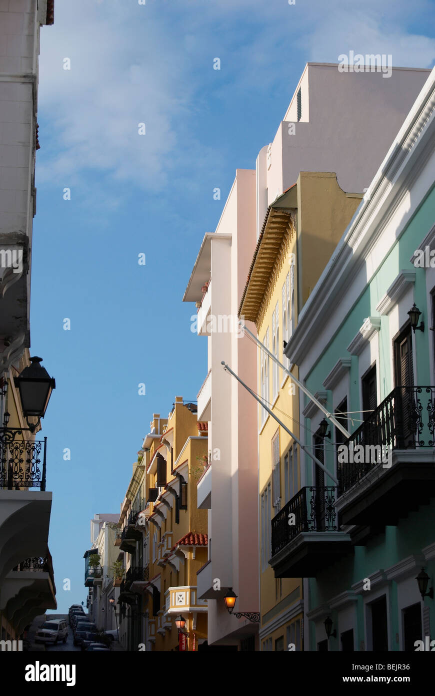Buildings along a street Stock Photo - Alamy