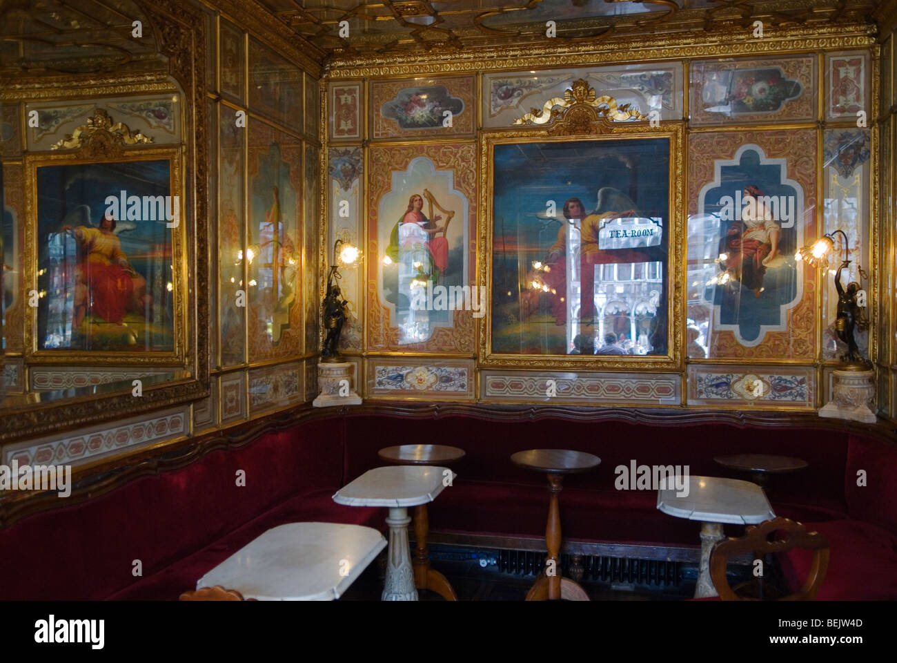 Venice Italy 2009. Florian Tea Room interior. Piazza San Marco St Marks ...