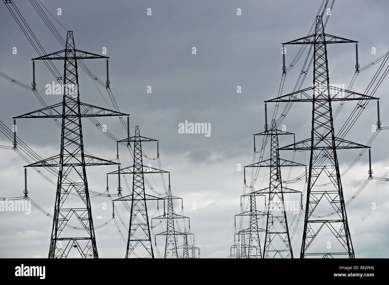 High voltage electricity pylons, Leiston, Suffolk, UK Stock Photo - Alamy