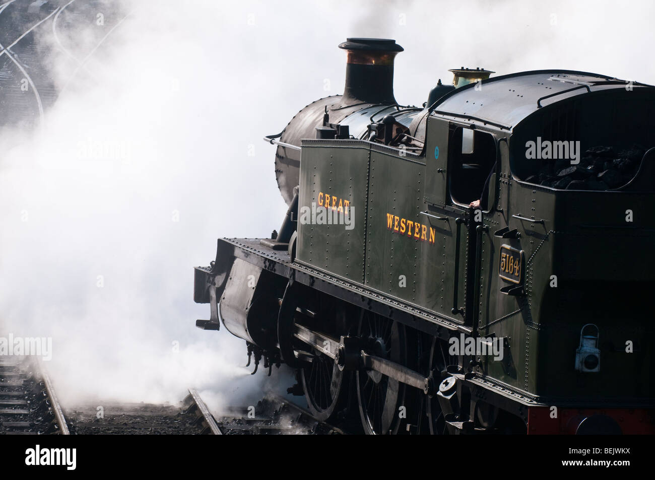 Great Western tank locomotive in steam at Severn Valley Railway ...