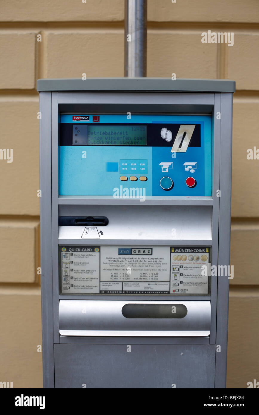 A parking meter machine in the city of Graz in Austria Stock Photo - Alamy