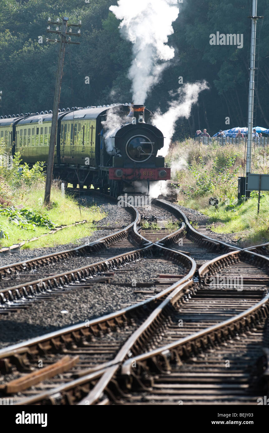 Steam train entering Highley station during Severn Valley Railway ...