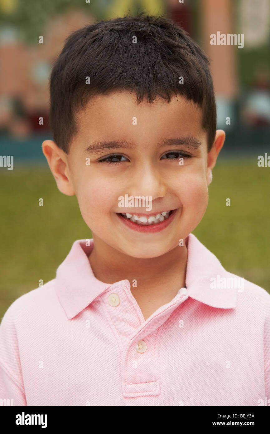 Portrait of a boy smiling Stock Photo - Alamy
