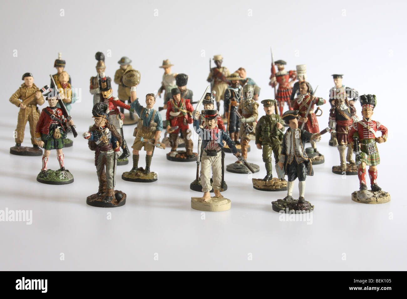 A collection of collectible Franklin Mint soldiers, all from the ...