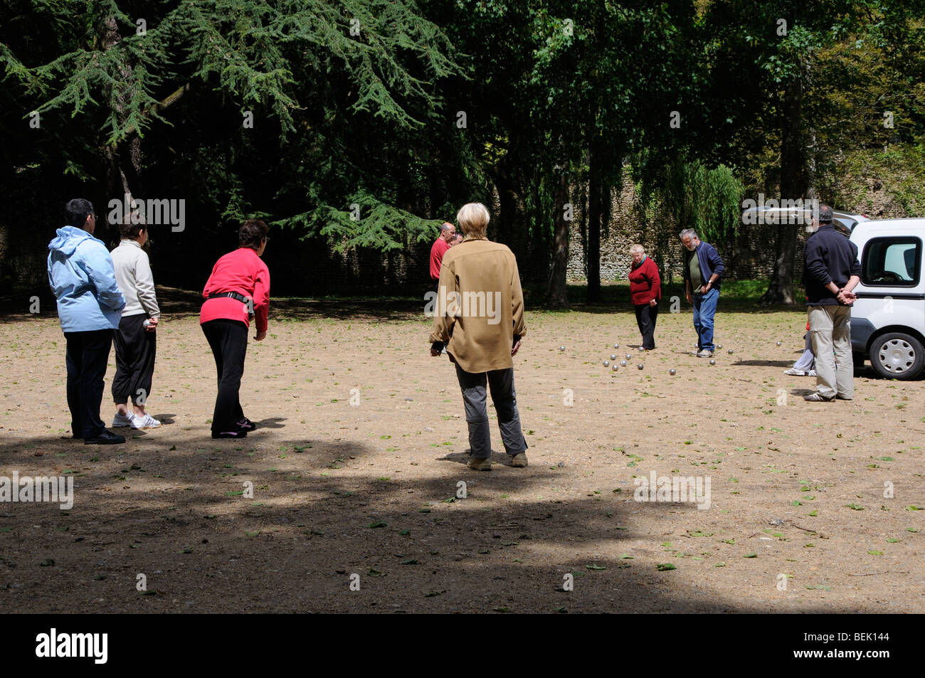 French people playing boules in hi-res stock photography and images - Alamy